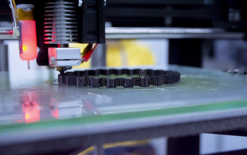 3d Printer Printing Model Close-up. Process of Printing a Model on a 3D ...