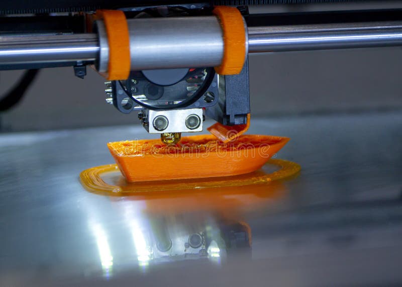 3d Printer Printing Model Close-up. Process of Printing a Model on a 3D ...