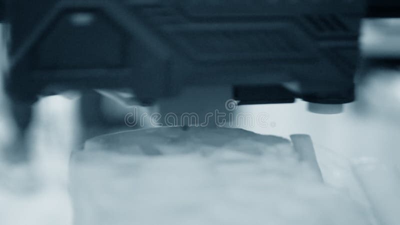 3d Printer Printing Close Up Process Creating Three Dimensional Model 3d Printer Stock Video
