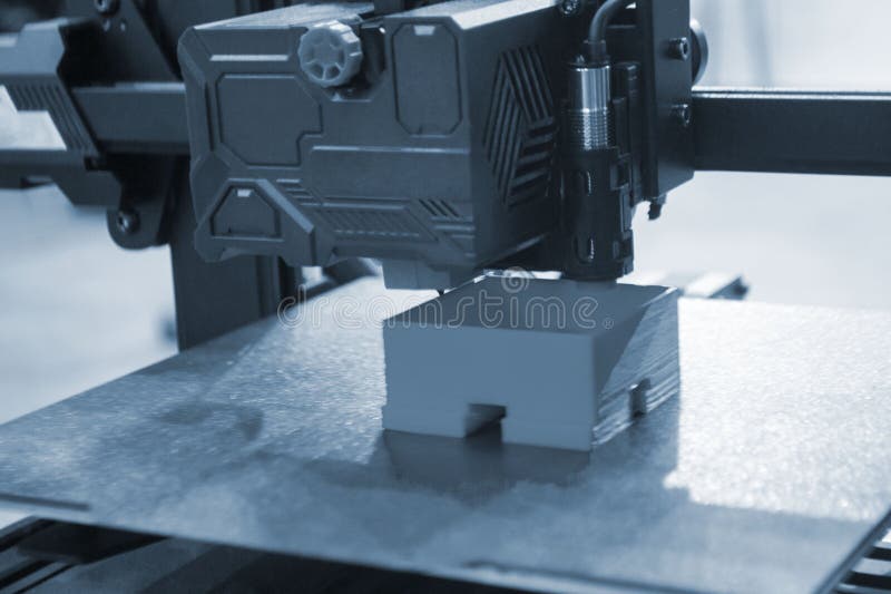 3D Printer Printing Object Close-up. Process Creating Three-dimensional Model Stock Photo ...