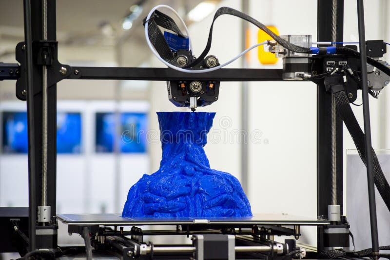 3D Printer Printing Object Close-up Process Creating Three-dimensional Model Stock Image - Image ...