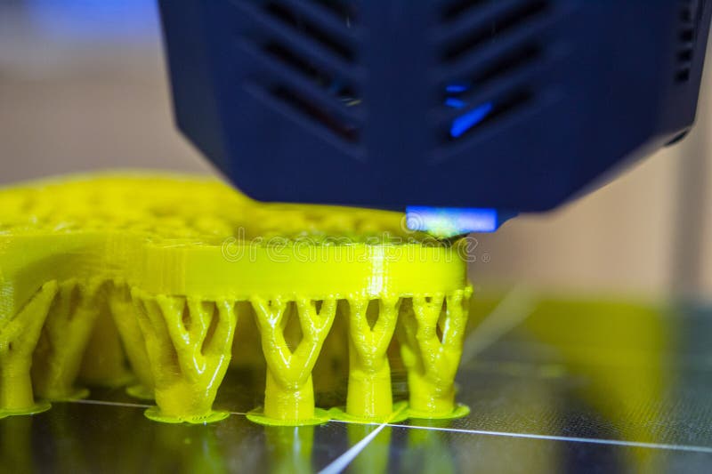 3D Printer Printing Object Close-up. Process Creating Three-dimensional Model Stock Image ...