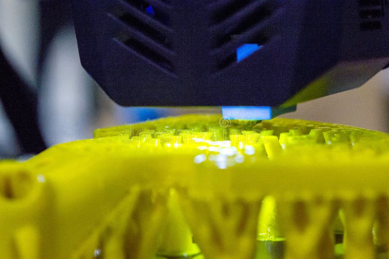 3D Printer Printing Object Close-up. Process Creating Three-dimensional ...