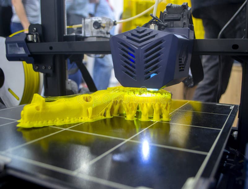 3D Printer Printing Object Close-up. Process Creating Three-dimensional ...