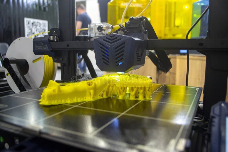 3D Printer Printing Object Close-up. Process Creating Three-dimensional Model Stock Photo ...