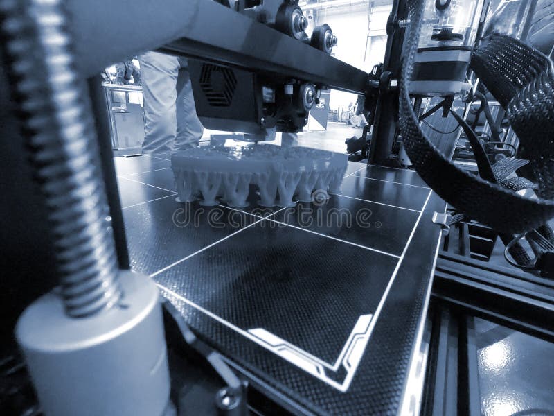 3D Printer Printing Object Close-up. Process Creating Three-dimensional Model Stock Photo ...