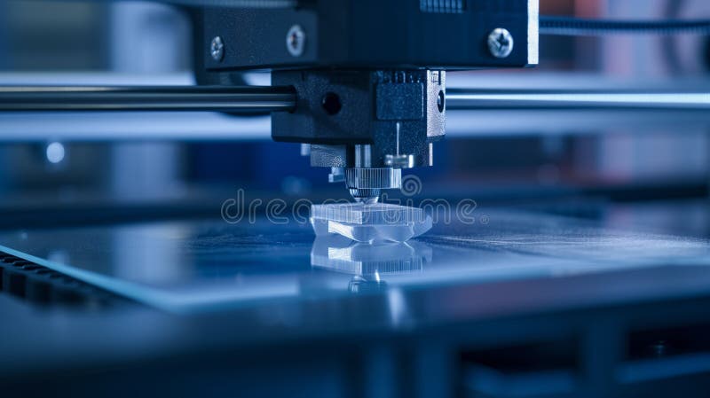 3D Printer Printing a Part Made of Plastic, Close-up View Stock ...