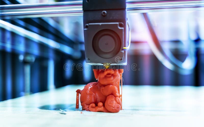 3D printer printing pig stock image. Image of futuristic - 185584607
