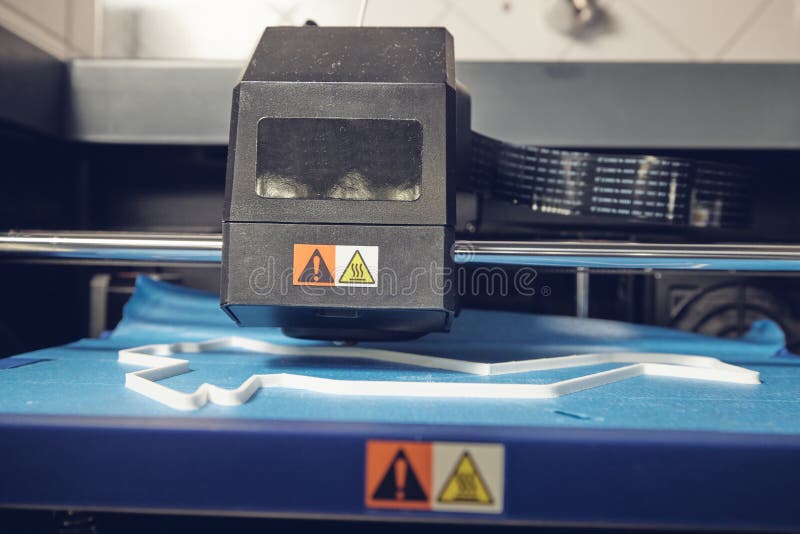 3D Printer Printing Plastic Figure Stock Photo - Image of digital ...