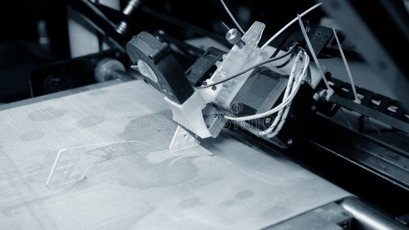 3D Printer in Operation Printing Close-up. Modern Addition Technology ...