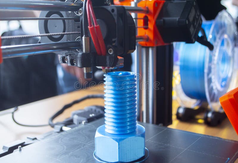 3D Printer Printing Prototype Molten Plastic Process of Creating ...