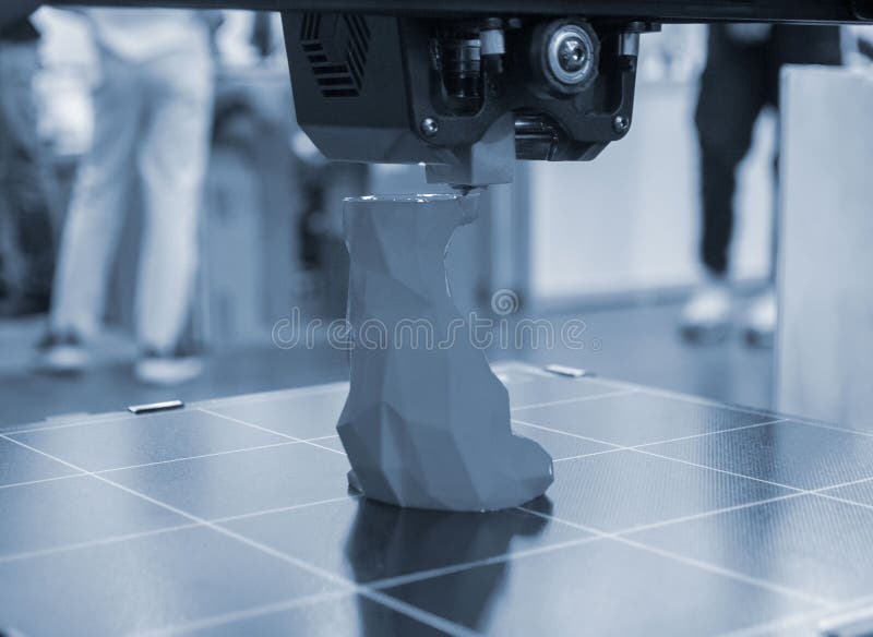 3D Printer Printing Prototype Molten Plastic Process of Creating ...