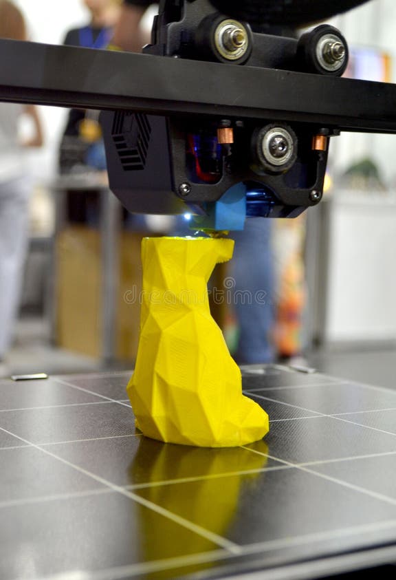3D Printer Printing Prototype Molten Plastic Process of Creating ...