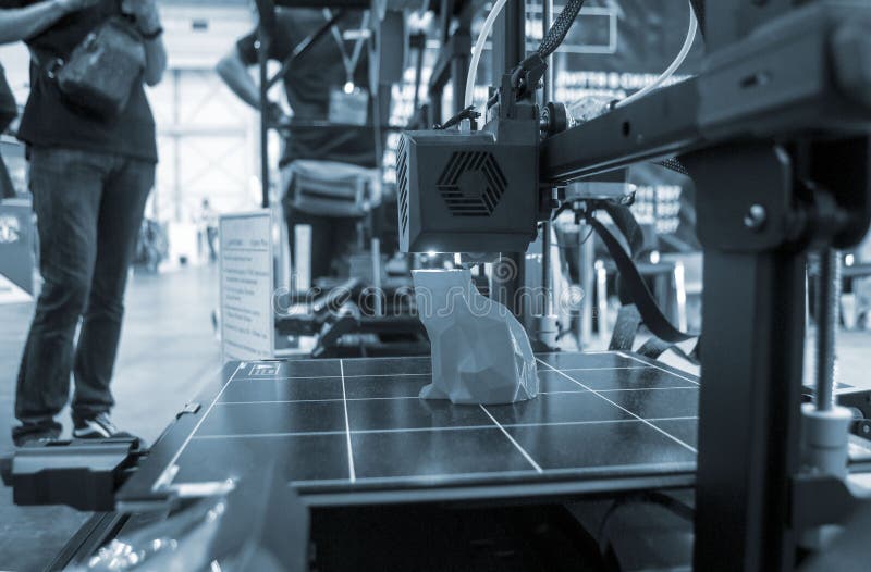 3D Printer Printing Prototype Molten Plastic Process of Creating ...