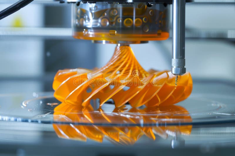 3D Printer Prints a Model of a 3D Part Stock Illustration ...