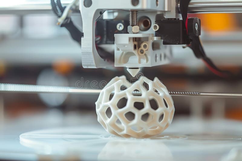 3D Printer Prints a Model of a 3D Part Stock Illustration ...