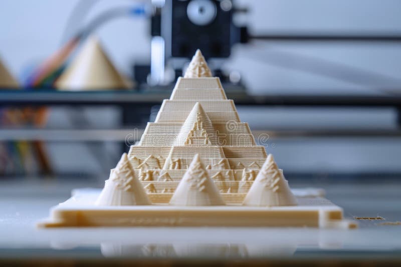 3D Printer Prints a Model of a 3D Part Stock Illustration ...