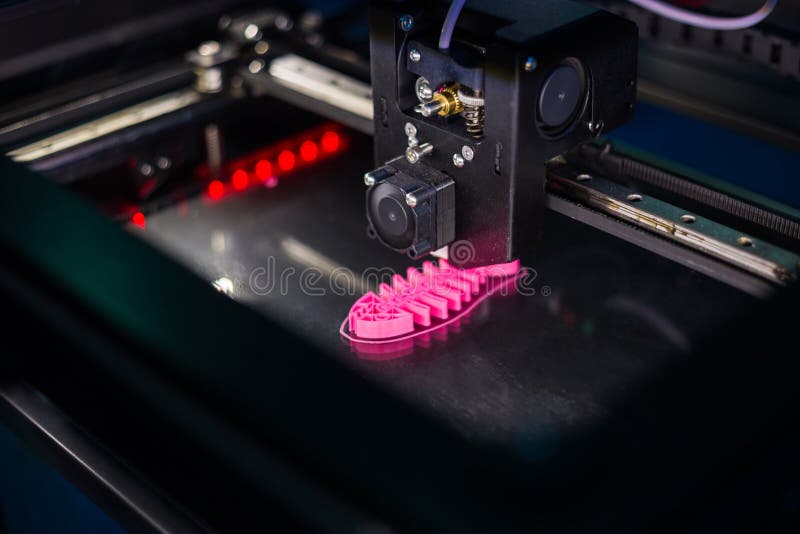 3D printer during work stock image. Image of design - 159932465