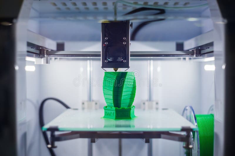 Three Dimensional Printing Machine Prints Physical 3D Model Stock Image ...