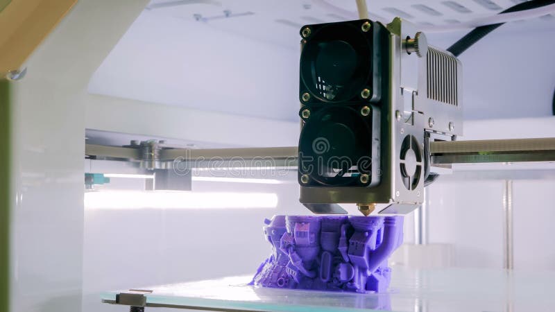 Three Dimensional Printing Machine Prints Physical 3D Model Stock Image ...