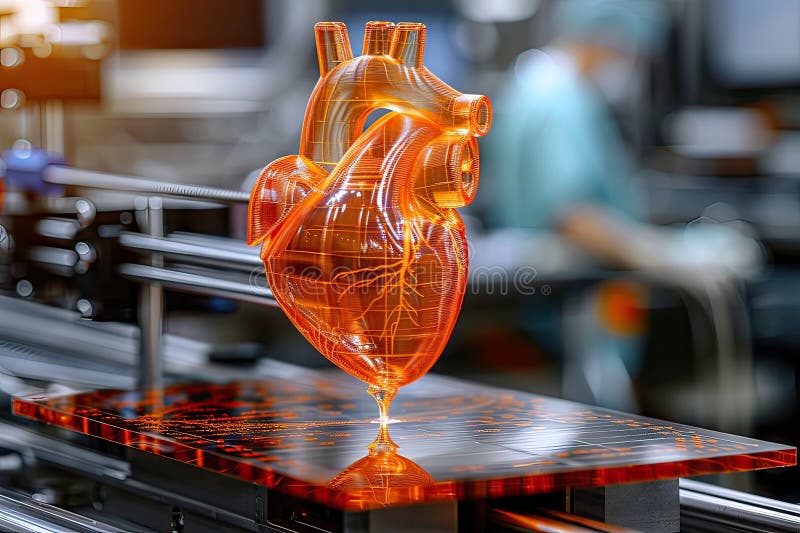 A 3d Printer is in the Process of Creating a Heart Shape on a Glass ...
