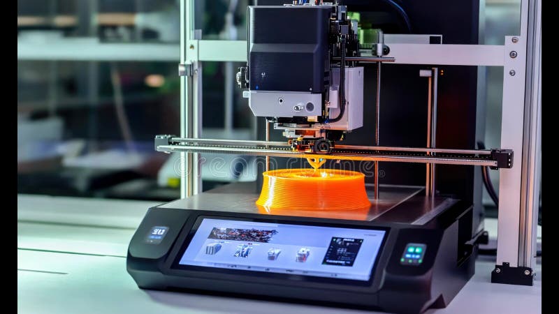 A 3D Printer Sitting on a Table, Ready for Use Stock Illustration ...