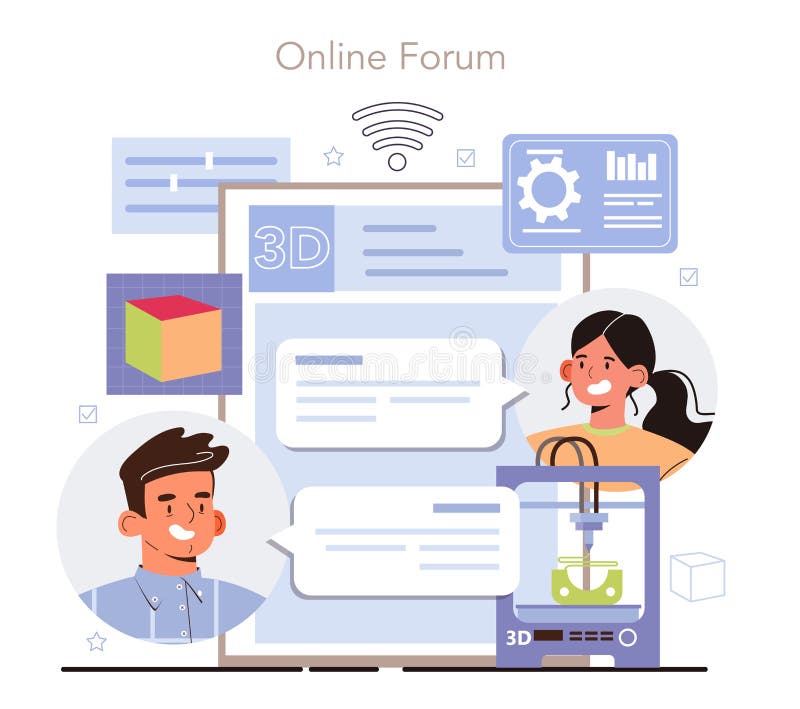 3D Printer Software Development Set. Operating System Programming Stock Vector - Illustration of ...