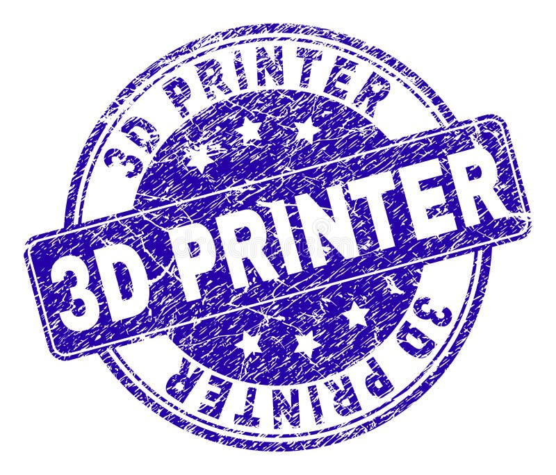 Scratched Textured 3D PRINTER Stamp Seal Stock Vector - Illustration of ...