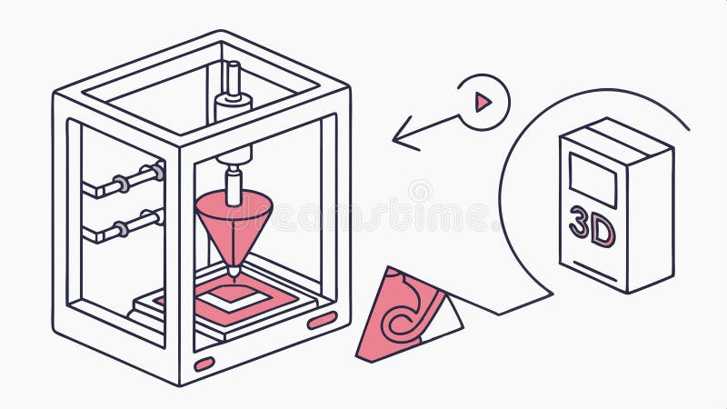 3D Printer with 3D Text, Technology and Additive Manufacturing. Vector ...