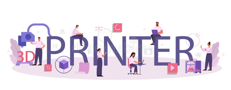 3D Printer Typographic Header. Digital Drawing with Electronic Tools ...