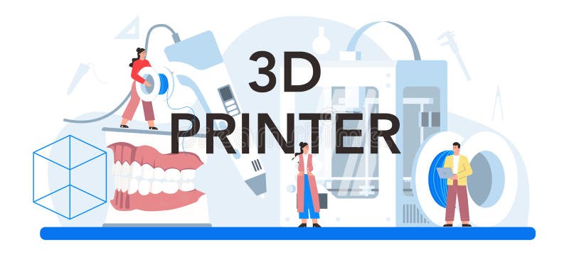 3D Printer Typographic Header. Digital Drawing with Electronic Tools ...