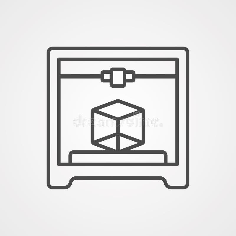 3d Printer Vector Icon Sign Symbol Stock Illustration - Illustration of ...