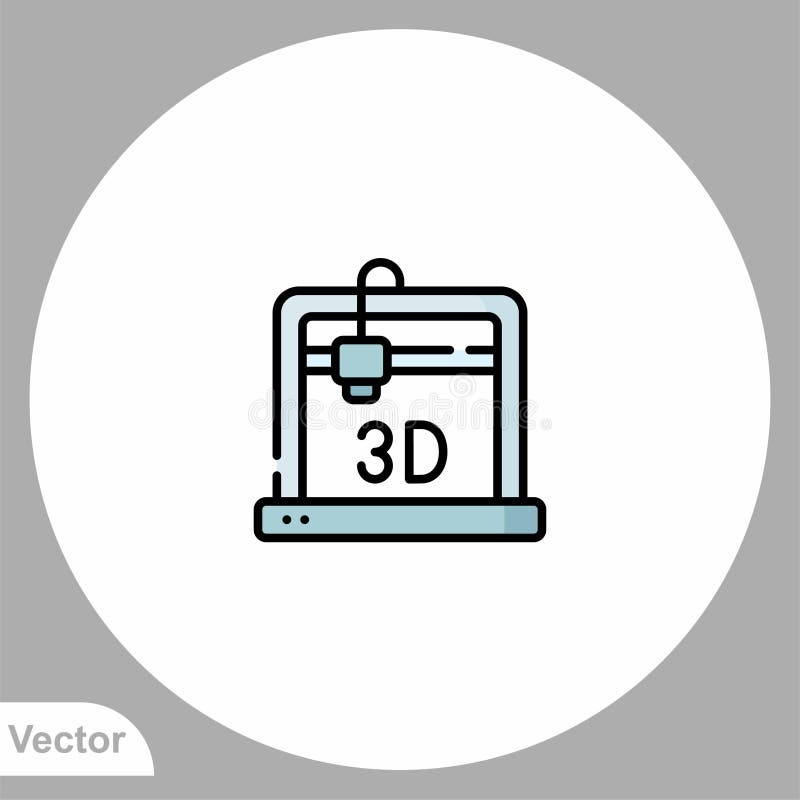 3d Printer Vector Icon Sign Symbol Stock Vector - Illustration of ...