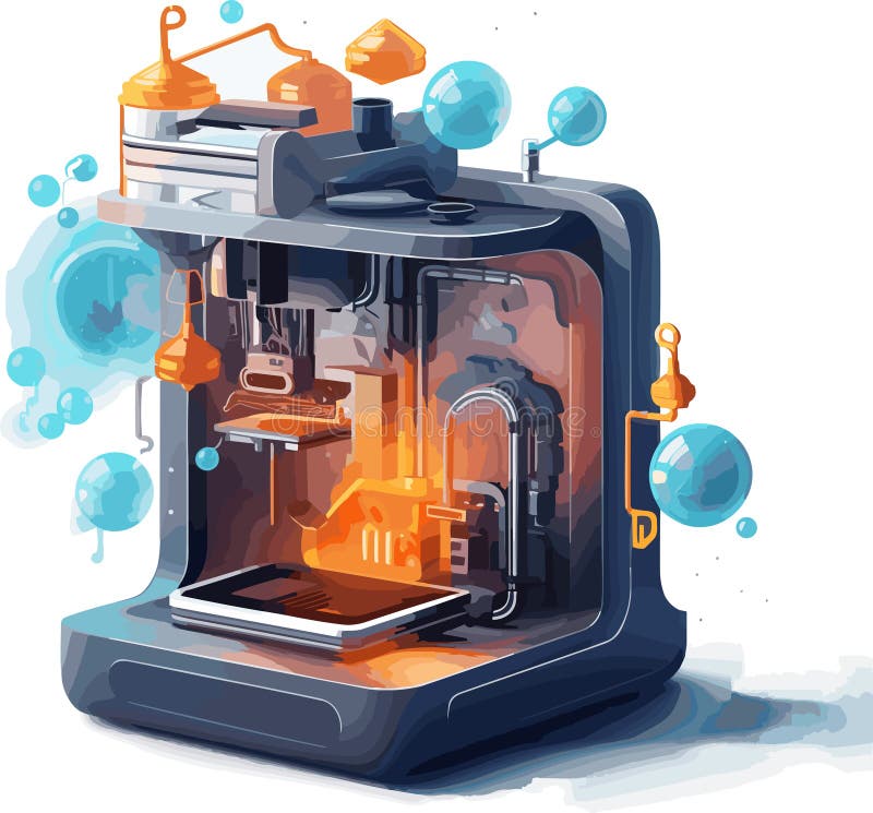 3d printer, vector stock vector. Illustration of design - 286238859