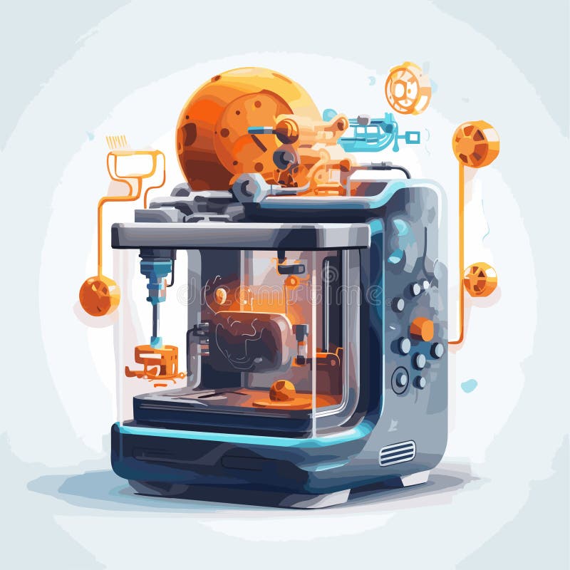 3d printer, vector stock vector. Illustration of printer - 286238834