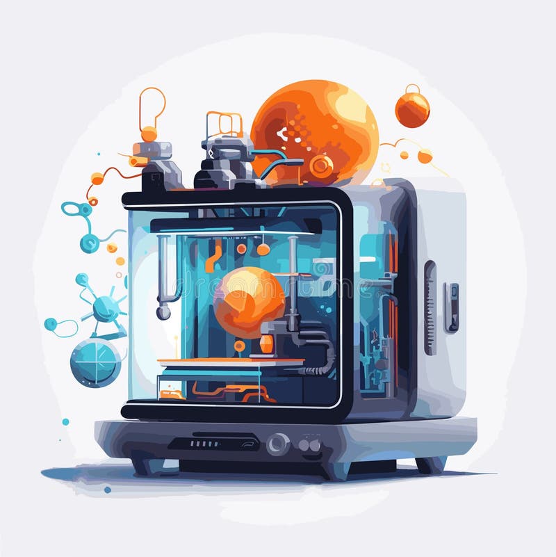 3d printer, vector stock vector. Illustration of print - 286238839