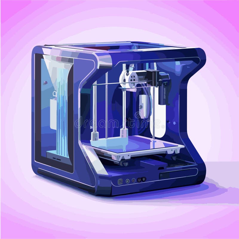 3d printer, vector stock vector. Illustration of machine - 286238844
