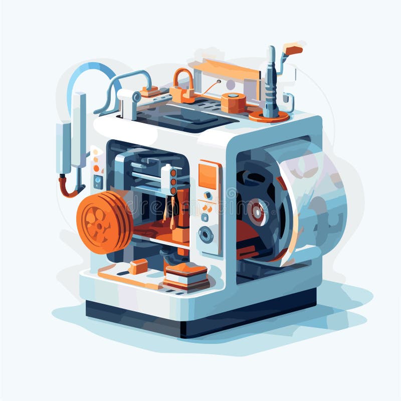 3d printer, vector stock vector. Illustration of industry - 286238850