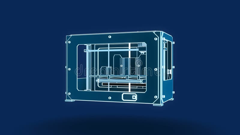 3d Printer Wire Style, 3d Illustration Stock Illustration ...