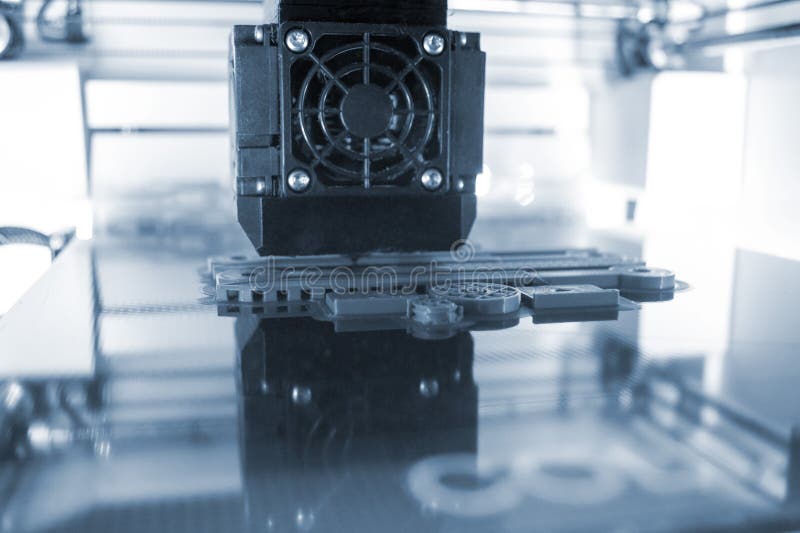 3D Printer Working Close-up 3D Printer Prints a Model from Molten ...