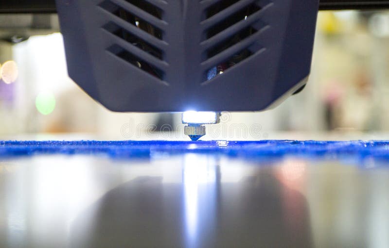 3D Printer Working Close-up 3D Printer Prints a Model from Molten ...