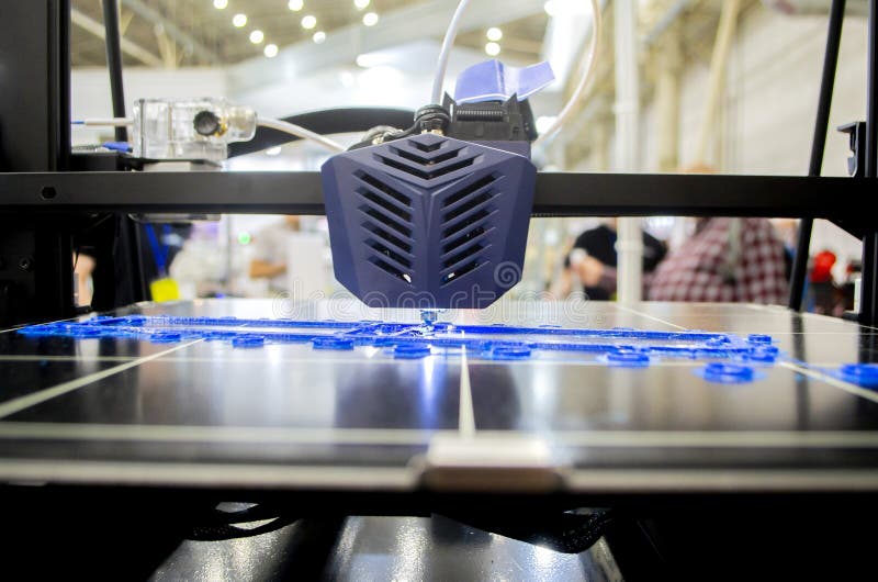 3D Printer Working Close-up 3D Printer Prints a Model from Molten ...