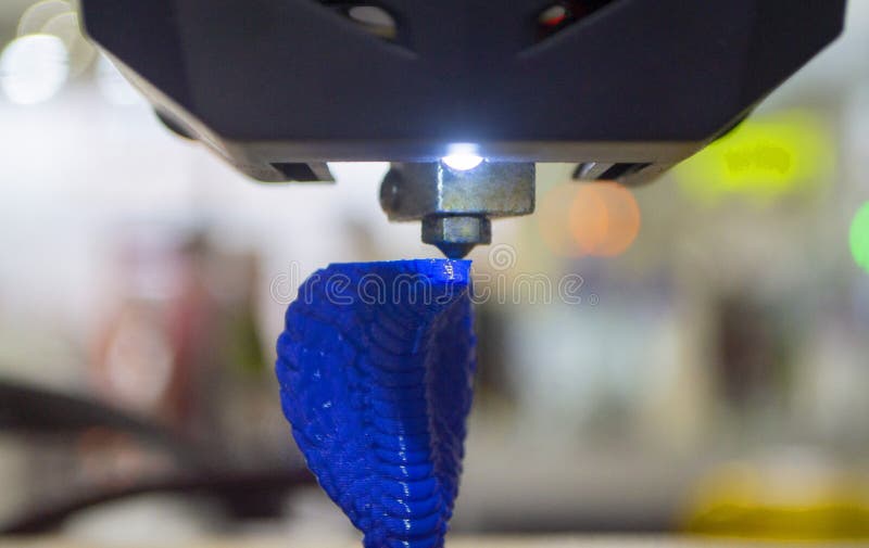 3D Printer Working Close-up 3D Printer Prints a Model from Molten ...