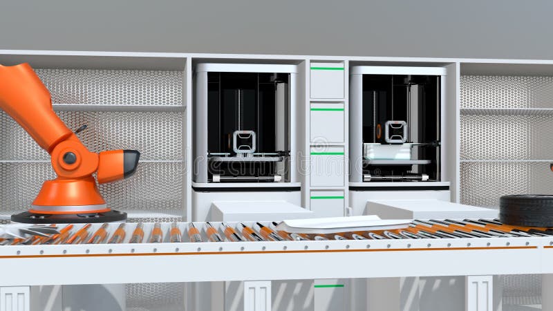 Robotic Arm Picking Parcel from Conveyor To AGV Stock Video - Video of ...