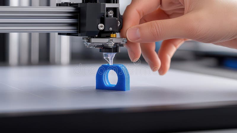 3D Printing in Action: Blue Ring Creation Stock Illustration ...