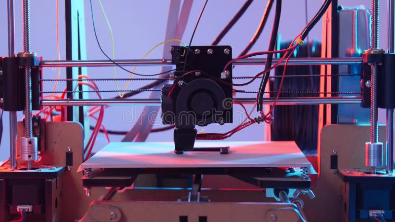 Working 3D Printer Printing Object Plastic Printing Model Molten 3D ...