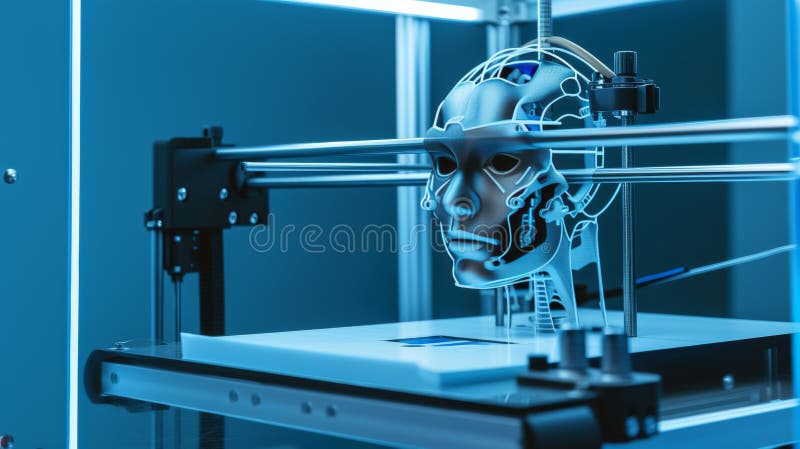 3D Printing Artificial Intelligence Concept Stock Illustration ...