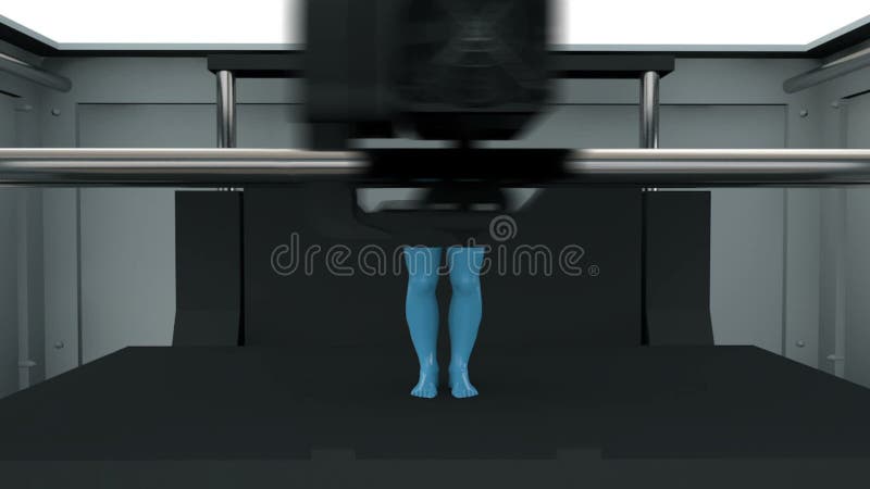 3D Printing Device Creating a Male Body. the Whole Process is Speeded ...