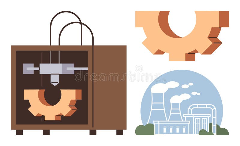 3D Printing Gear Prototype with Factory and Production Concept Elements ...
