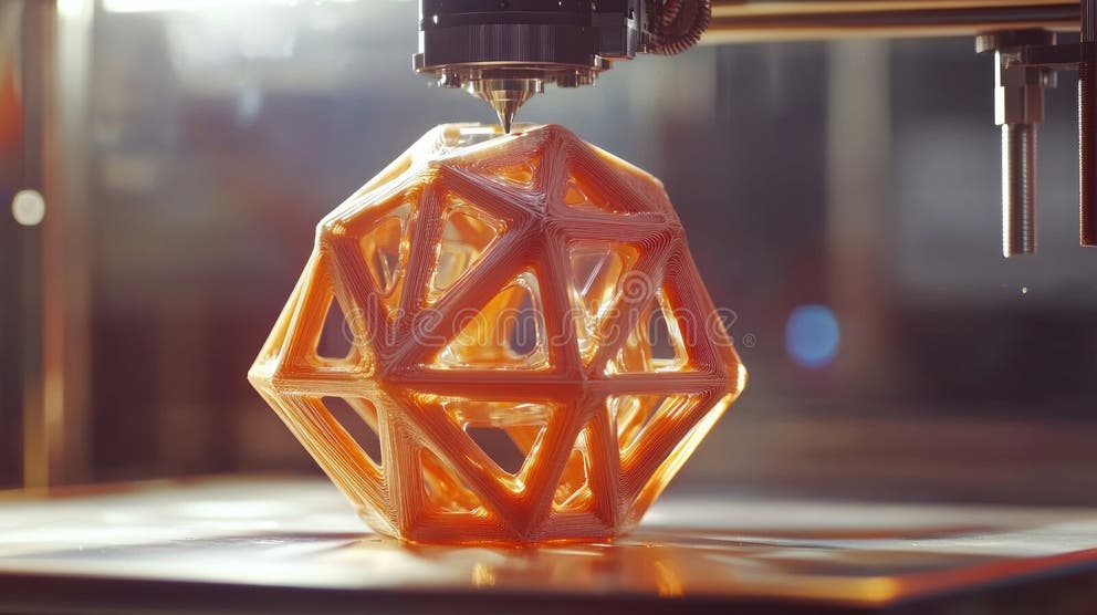 3d Printing a Complex Geometric Shape Object Stock Illustration ...